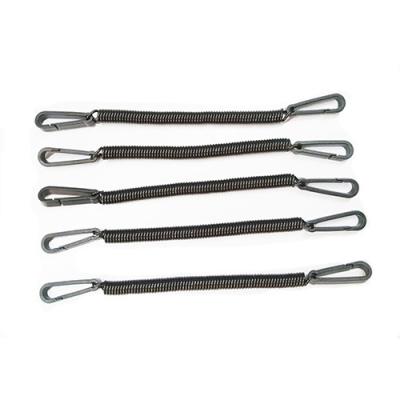 China EVA Flex Spiral Coil Tether with 2 Plastic Snap Hooks 1.2mm Cord 50mm Unstretched for sale