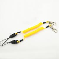 China Plastic Detachable Loop Spring Coil Lanyard with Swivel Hook 2.0mm Cord 100mm Unstretched for sale
