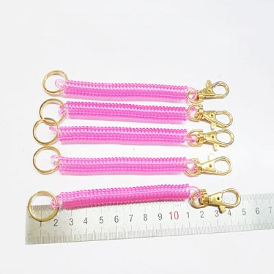 China Transparent Pink EVA 12cm Coil Spiral Key Tether TPU for sale