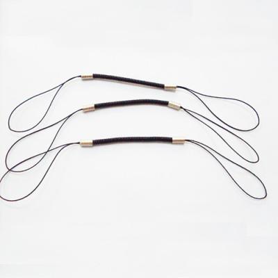 China Custom 1.2mm Stretchy Coiled Stylus Tether Cord Nylon String Loops 80mm for sale