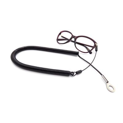 China Polyurethane Coiled Lanyard 3.0mm Cord with Metal Eyelet Ends for Safety Glasses for sale