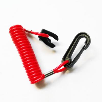 China J Hook Red Coiled Jet Ski Lanyard Tether For Engine Killcord for sale