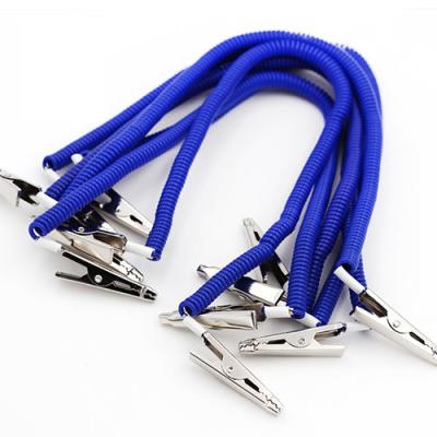 China Plastic Stretchy Dental Coiled Cord 30CM Blue with Custom Logo Printing for sale