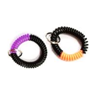 China Panton Colors TPU EVA Plastic Coil Bracelets 55mm with Key Split Ring for sale