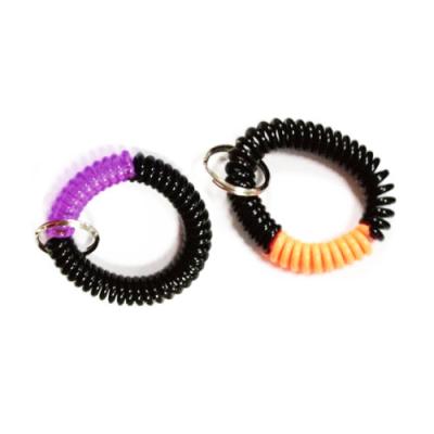 China Panton Colors TPU EVA Plastic Coil Bracelets 55mm with Key Split Ring for sale