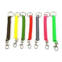 China Polyurethane Coil Key Chain 10cm Fall Protection Light Weight Safety Lanyard 100mm Unstretched for sale