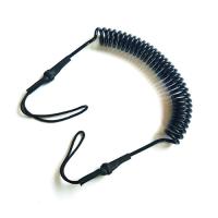 China Fall Protection Black PU Spiral Coil Leash Stop Paddle Board Drop 1.5m for sale