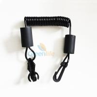 China PU 9cm Quick Release Coil Lanyard With Plastic Snap Hook for sale