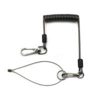 China Quick Release Spring Coil Cable Tool Lanyard TPU 1.2m 96mm Safety Tether for sale