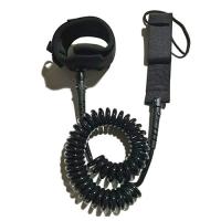 China Universal Kayak SUP Coiled Foot Leash 10 Inch Length TPU 8mm Cord Stainless Steel Swivels for sale