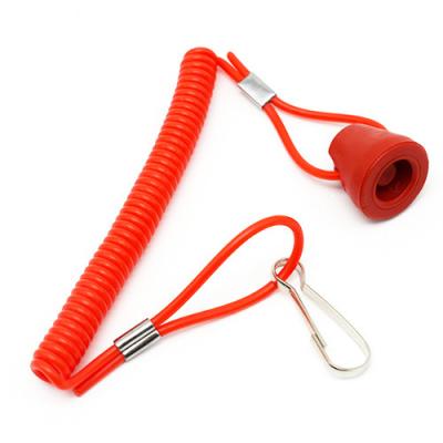 China Elastic Coil Jet Ski Safety Lanyard PU Cotton 3.5mm Cord for Outboard Engines for sale
