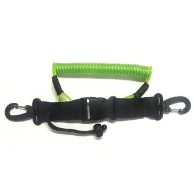 China TPU Coil Lanyard 1.5m Stretched Quick Release with Swivel Snap Hooks for Diving Gear for sale