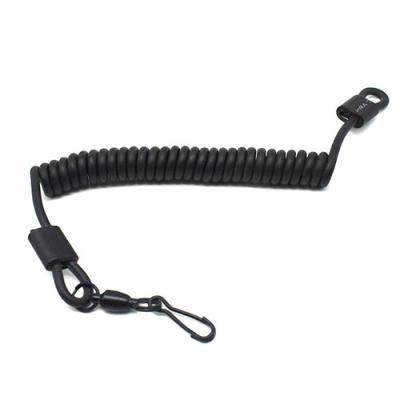 China 5.0mm Cord Coiled Spring Lanyard Pantone Color Polyurethane Tubing 1.2m Extended for sale