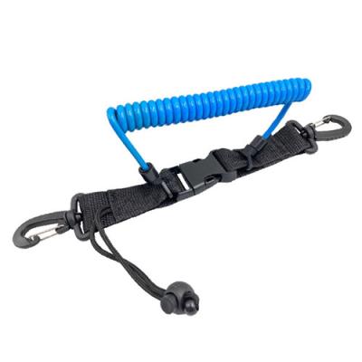 China Polyurethane Coiled Lanyard 120mm Retracted Quick Release 1.5m Working Length for sale