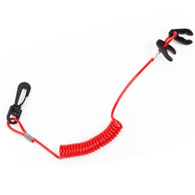 China Floating Elastic Jet Ski Safety Lanyard 18mm Coil Red Watercraft Tether 1.5m for sale