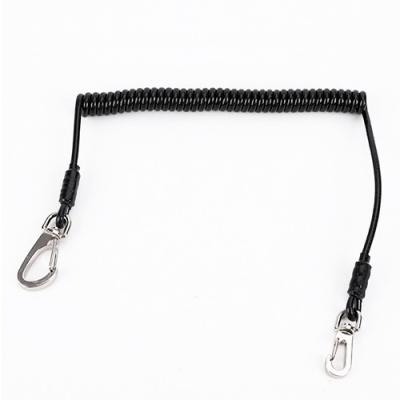 China Rubber Covered Expandable Coiled Lanyard Bungee with 4mm Cord and 1.8m Extension for sale