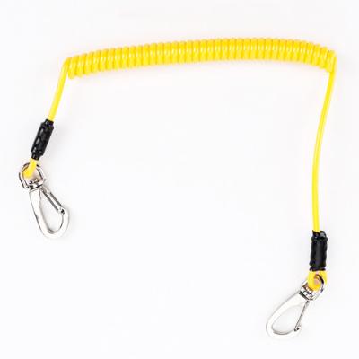 China Pantone Color Wire Coil Lanyard 150mm Plastic Hook String Loop Two Ends for sale