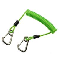 China 304 Stainless Steel Coiled Cable Tool Lanyard 1.8M 30KG TPU Coated Safety Tether for sale