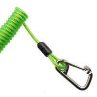 China 304 Stainless Steel Coiled Cable Tool Lanyard 1.8M 30KG TPU Coated Safety Tether for sale