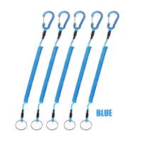 China Spring Steel Wire Fishing Safety Lanyard TPU Coated 1.5M Working Length with Aluminum Carabiner for sale