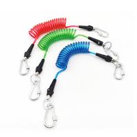 China Plastic Stretchy Coiled Key Lanyard 1.5m with Locking Screwgate Carabiners for sale