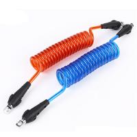 China Plastic Stretchy Coiled Key Lanyard 1.5m with Locking Screwgate Carabiners for sale