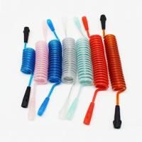 China Plastic Stretchy Coiled Key Lanyard 1.5m with Locking Screwgate Carabiners for sale