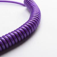 China Plastic Purple Coiled Aviation Aluminum Carabiner Tool Lanyard 1.5M for sale
