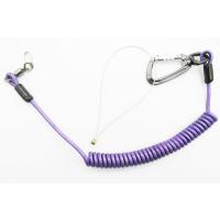 China Purple Nylon Retractable Tool Lanyard 57cm to 2m with Aviation Aluminum Hook for sale