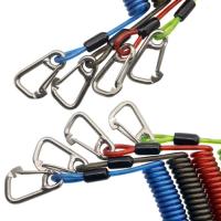 China 316 Stainless Steel Clips Coiled Tool Lanyard for sale