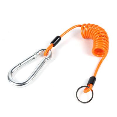 China 1.5m Length Coil Tool Lanyard Pantone Orange Stretched TPU Spring for sale