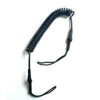 China Fall Protection Black PU Spiral Coil Leash Stop Paddle Board Drop 1.5m for sale