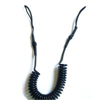 China Fall Protection Black PU Spiral Coil Leash Stop Paddle Board Drop 1.5m for sale