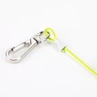 China Clear PU Coated Steel Wire Coil Lanyard 1.2m Tool Safety Spring Leash 0.8mm for sale