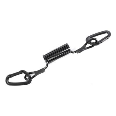 China Coiled Bungee Cord 7.0mm Diameter TPU with Double Carabiner End 80cm Extended Length for sale