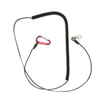 China TPU Coil Key Chain Lanyard 5M Carabiner Hook Spring Clip Strap Black for sale