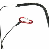 China TPU Coil Key Chain Lanyard 5M Carabiner Hook Spring Clip Strap Black for sale