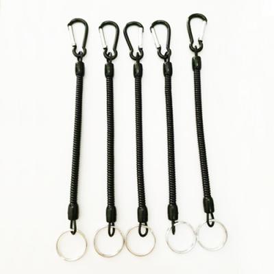China Universal Plastic Slim 22CM Spring Coil Lanyard Fishing Tackle TPU 2.0mm Cord for sale
