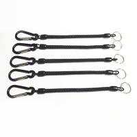 China Universal Plastic Slim 22CM Spring Coil Lanyard Fishing Tackle TPU 2.0mm Cord for sale
