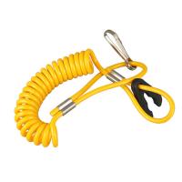 China Extendable Yellow Jet Ski Safety Lanyard TPU 1M Coiled Kill Switch Cord for Yamaha Kawasaki Seadoo for sale