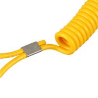 China Extendable Yellow Jet Ski Safety Lanyard TPU 1M Coiled Kill Switch Cord for Yamaha Kawasaki Seadoo for sale
