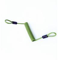 China Custom Army Green TPU Coated Wire Coil Lanyard Anti Theft Alarming Rope 0.8mm 100mm for sale