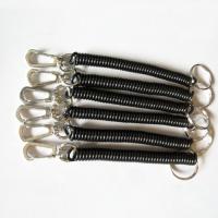 China Plastic Spiral Expandable Coil Lanyard Coiled Key Lanyard With Press In Hook / Split Ring for sale