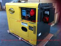 China 8KVA Yellow Color Silent Type Small Diesel Generators Set With ATS , Low Oil Alarm System for sale