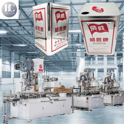 China Food Oil Square Cans Making Machine 30cpm Speed 18liter Industrial Cans Production Line for sale