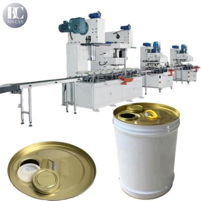 China Drum Bucket Making Machine 30cpm Cover Sealed Round Chemical Tin Making Machine for sale