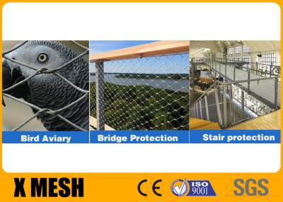 China Rustproof Flexible Stainless Steel Cable Mesh 2.5mm Zoo Aviary Mesh for sale