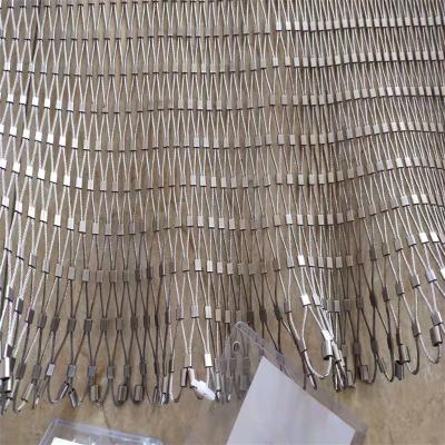 China Knotted Type 1/8 Inch Stainless Steel Rope Mesh Anti Corrosion for sale