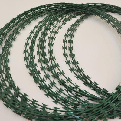 China Galvanized Razor Barbed Concertina Wire for Border Wall/Airport Concertina Razor Barbed Wire for sale