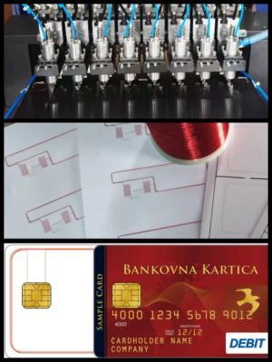 China Full Auto Dual Interface Bank Card Inlay Antenna Embedder 16 Heads 6000-7000 CPH YAE-416FA for sale